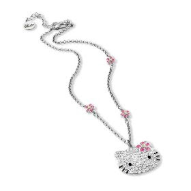 Hello Kitty XL: Hello Kitty Large Pink Bow Ice BLING Necklace